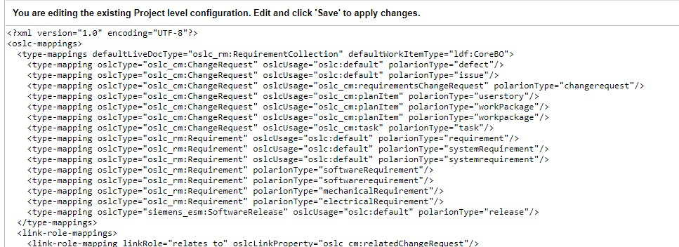 Polarion OSLC Services for your Configuration
